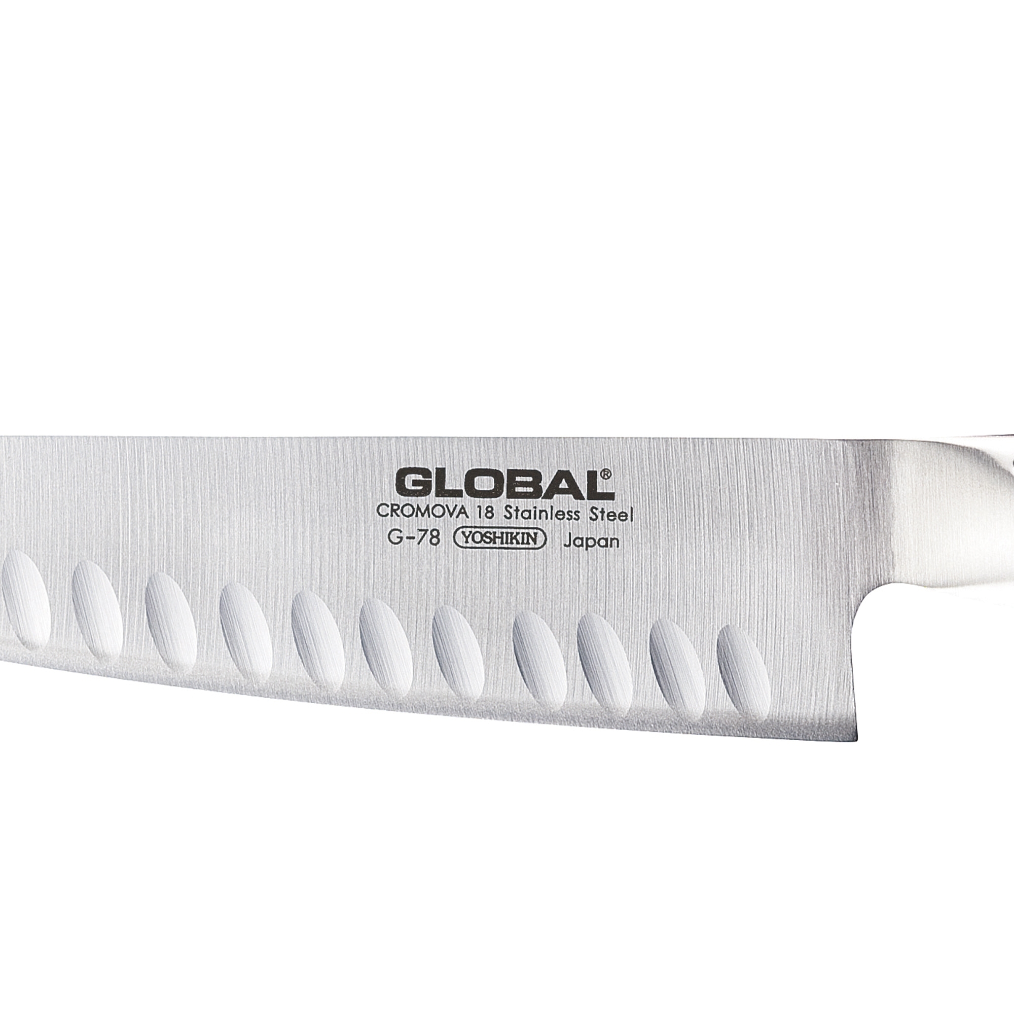 Global G-78 Kitchen Knife with grooved blade 18 cm
