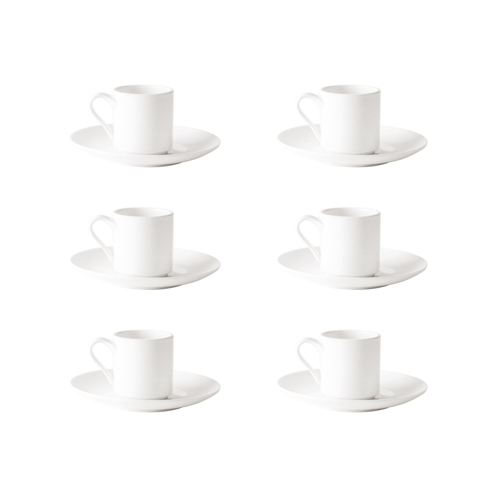 knIndustrie Aida set of 6 stackable moka cups with saucer 10 cl