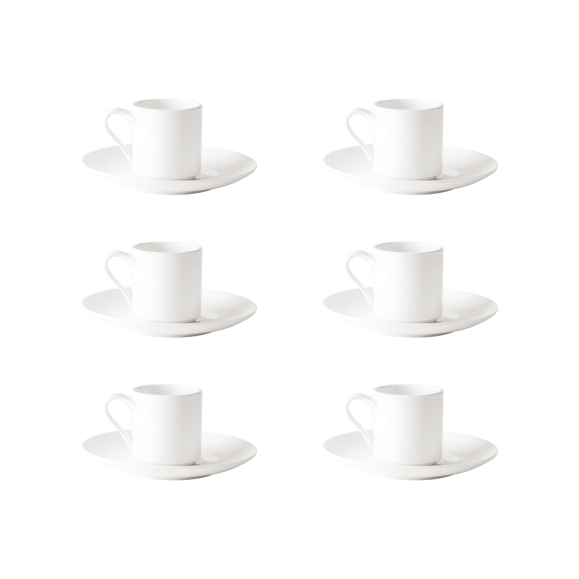 knIndustrie Aida set of 6 stackable moka cups with saucer 10 cl
