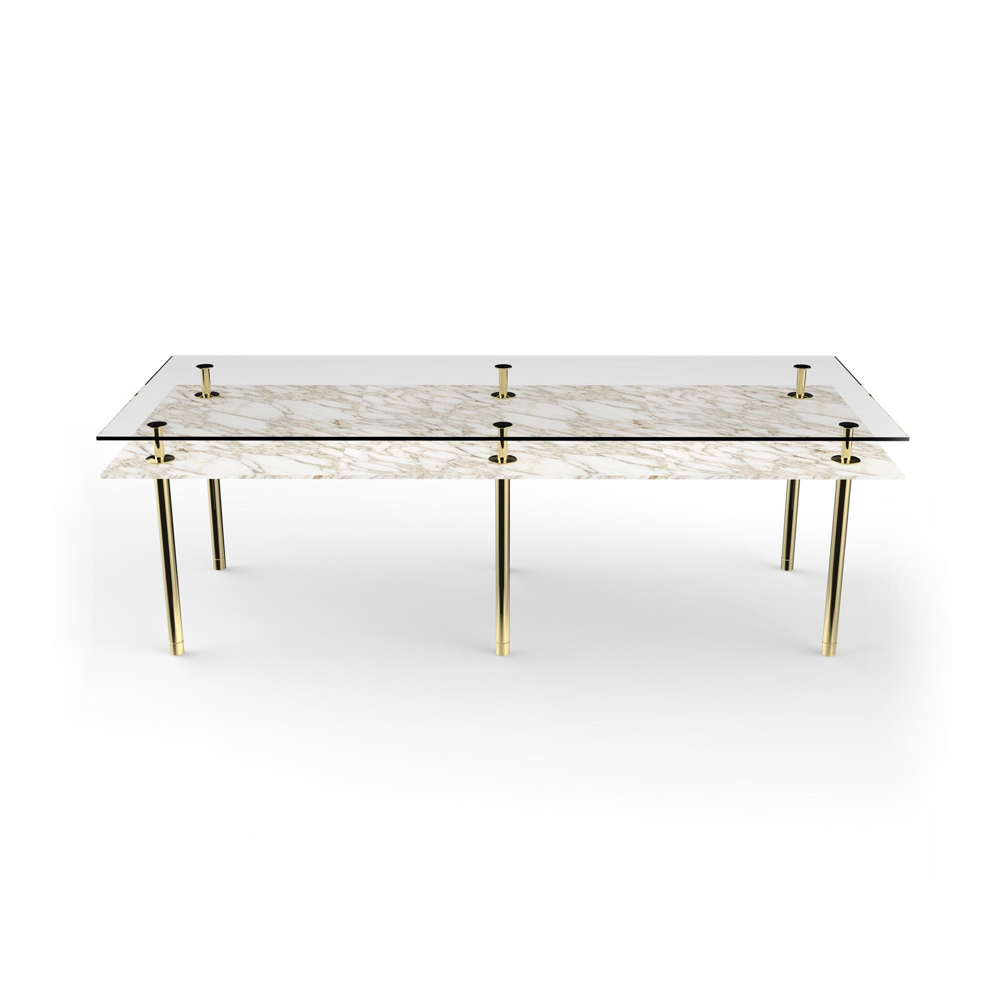 Ghidini 1961 Legs Rectangular Table - Carrara White Marble Top
