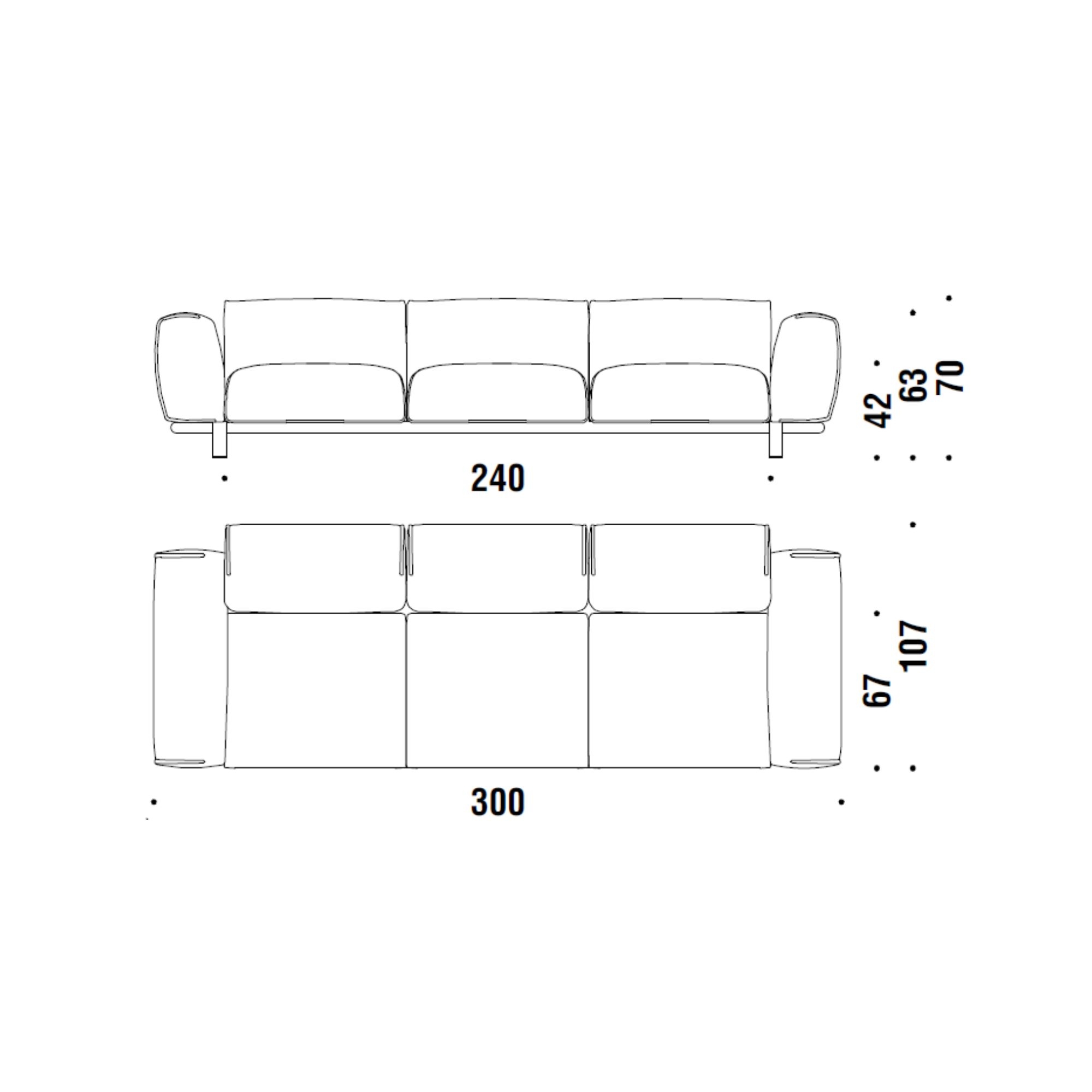 Moroso Divano 3 posti Bold
